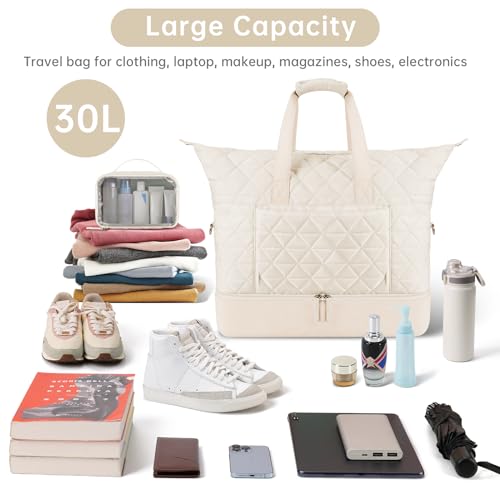 ETRONIK 30L Women's Travel Duffle Bag with 17-inch Laptop Compartment, Shoe Pocket & Toiletry Bag