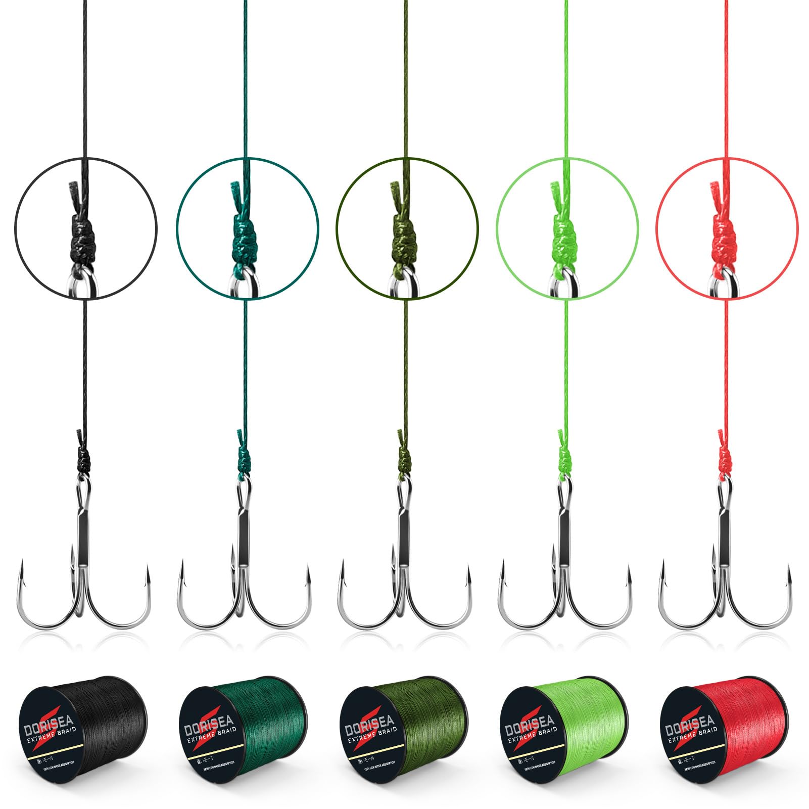 Dorisea Extreme Braid 100% Pe Black Braided Fishing Line 109Yards-2187Yards 6-550Lb Test Fishing Wire Fishing String Incredible Superline Zero Stretch (100m/109Yards 6lb/0.10mm)