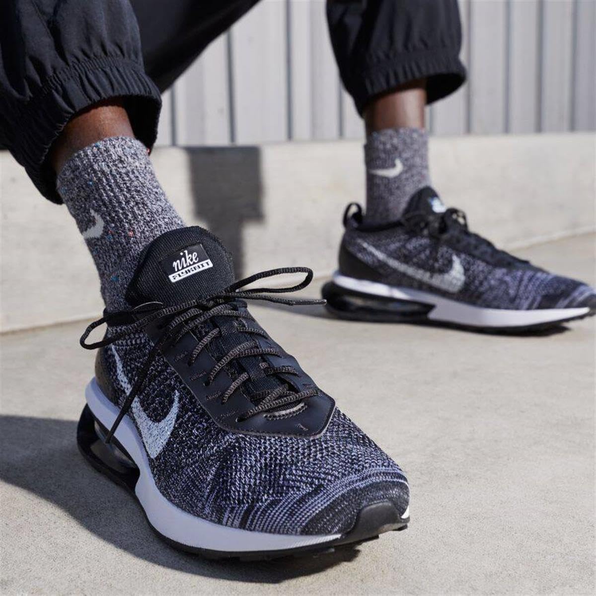 Nike Mens Air Max Flyknit Racer DJ6106 001 Oreo - Size 10.5 Black/White