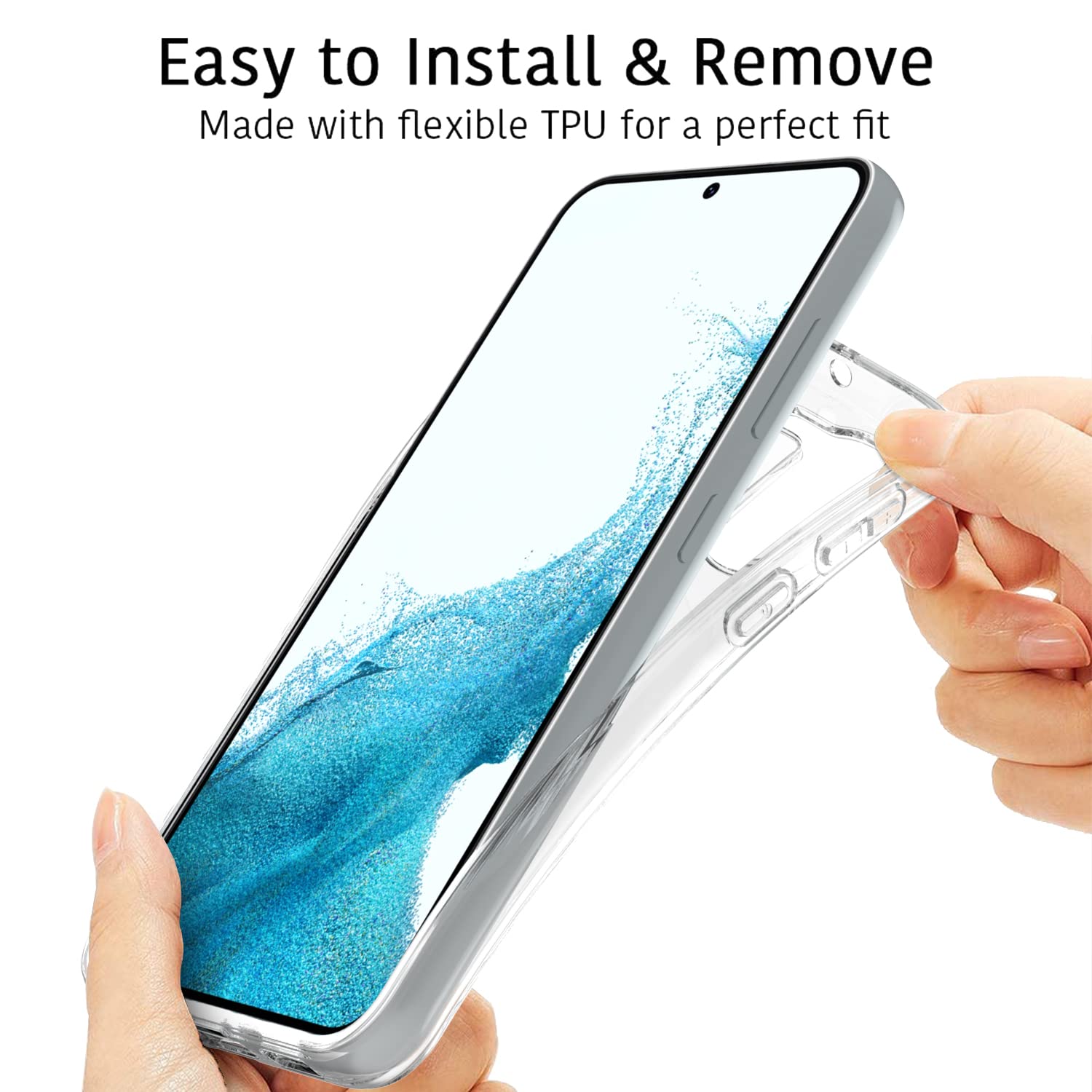 CoverON Designed for Samsung Galaxy S23 Case Clear, Slim Crystal Clear TPU Rubber Flexible Soft Skin Cover Protective Sleeve Fit Samsung Galaxy S23 Phone Case - Transparent