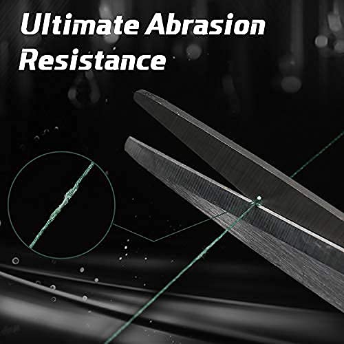 RUNCL PowerBraid Braided Fishing Line, Ultra Durable Braided Line 4 Strands - Seamless Weaving Tech, Enhanced Coating Tech, Zero Stretch, High Sensitivity (Moss Green, 500Yds, 15LB(6.8kgs))