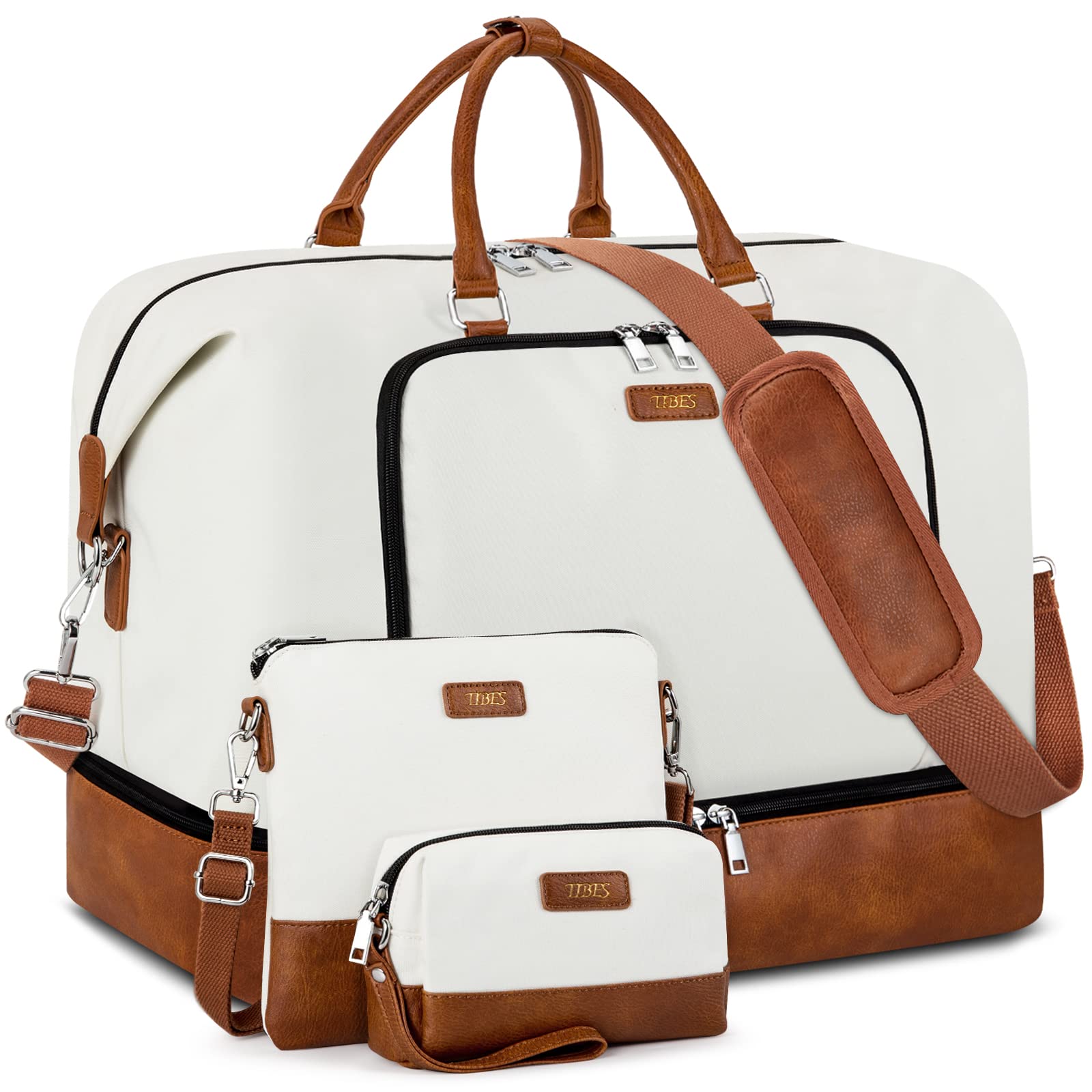 Travel Weekender Bag for Women, Overnight Bag with Shoe Compartment Oversized Travel Duffel Bag Carry On Tote 21"