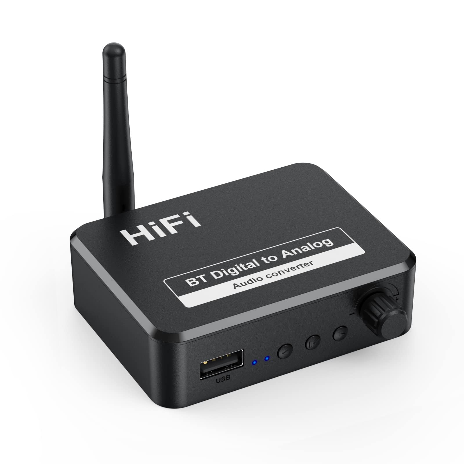 BOLS 192KHz Digital to Analog Audio Converter 5.2 Bluetooth Receiver DAC Wireless Audio Adapter with Optical/Coaxial to 3.5mm Audio Output for TVs, Game Consoles, CD Players, MP3 etc.