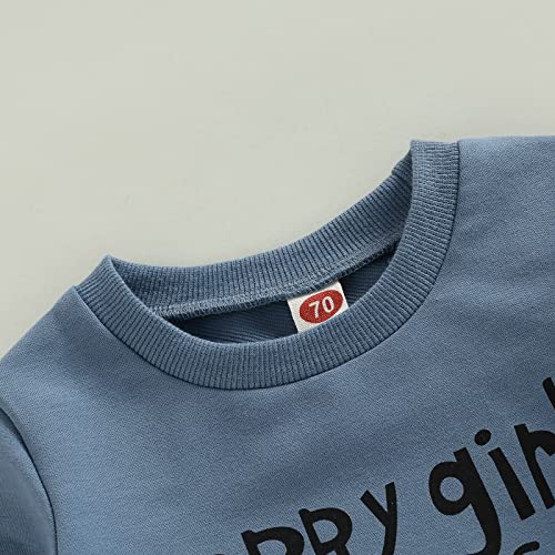 LXXIASHI Toddler Baby Boy Clothes Set Letter Print Pant Set Long Sleeve Crewneck Sweatshirt Top + Pant 2Pcs Fall Outfits