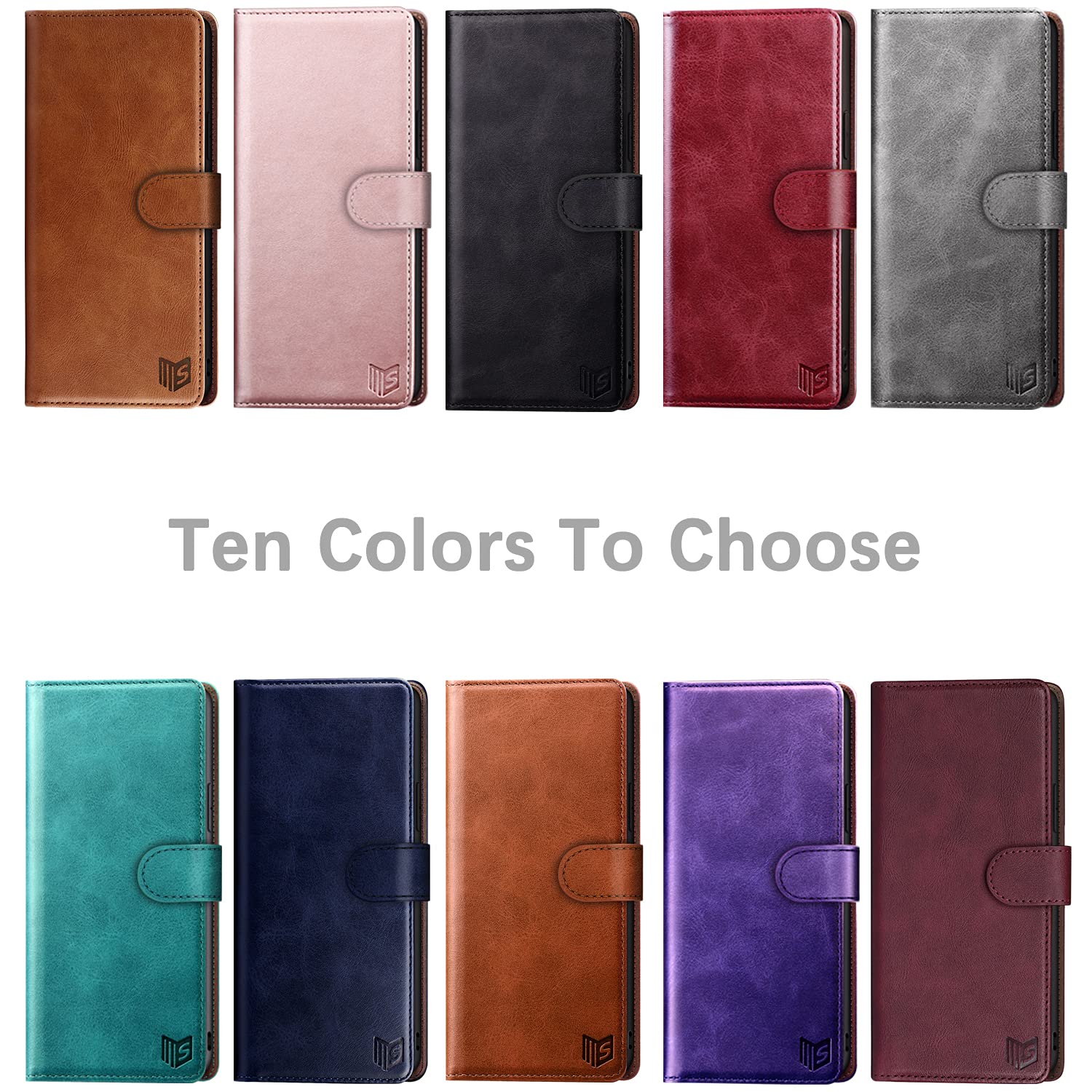 SUANPOT for Samsung Galaxy S21+/S21 Plus 6.7"(Non S21 6.2") with RFID Blocking Leather Wallet case Credit Card Holder, Flip Folio Book Phone case Shockproof Cover Women Men for S21 Plus case Wine Red