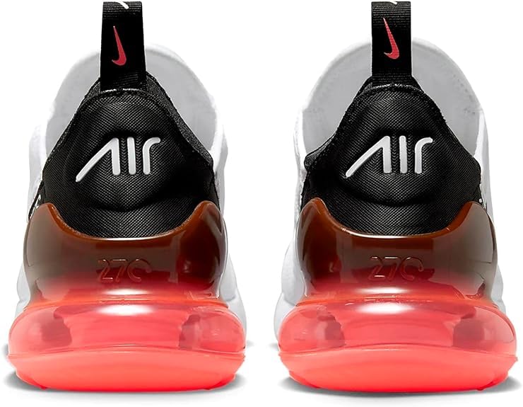 Nike Men's Air Max 270 Running Shoes (White/Hot Punch/Black, us_Footwear_Size_System, Adult, Men, Numeric, Medium, Numeric_9)