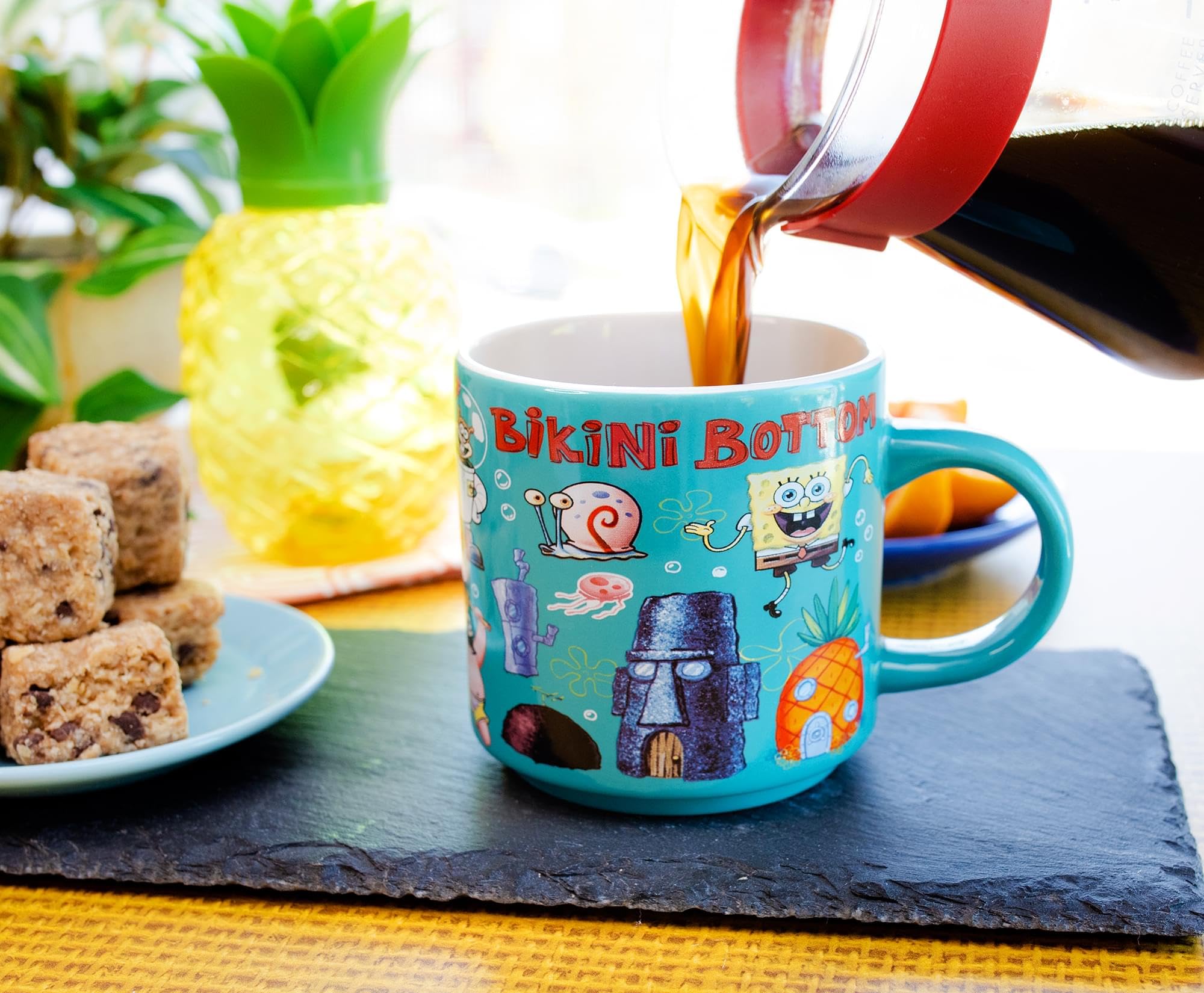 Silver Buffalo SpongeBob SquarePants Bikini Bottom Ceramic Mug | Coffee Cup For Espresso, Tea, Cocoa | Holds 13 Ounces