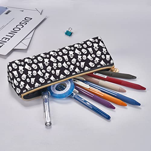 Halloween Ghost Pencil Case Women Pen Pouch Simple Carrying Box for Adult With Smooth Zipper Durable Lightweight for Office Organizer Storage Bag