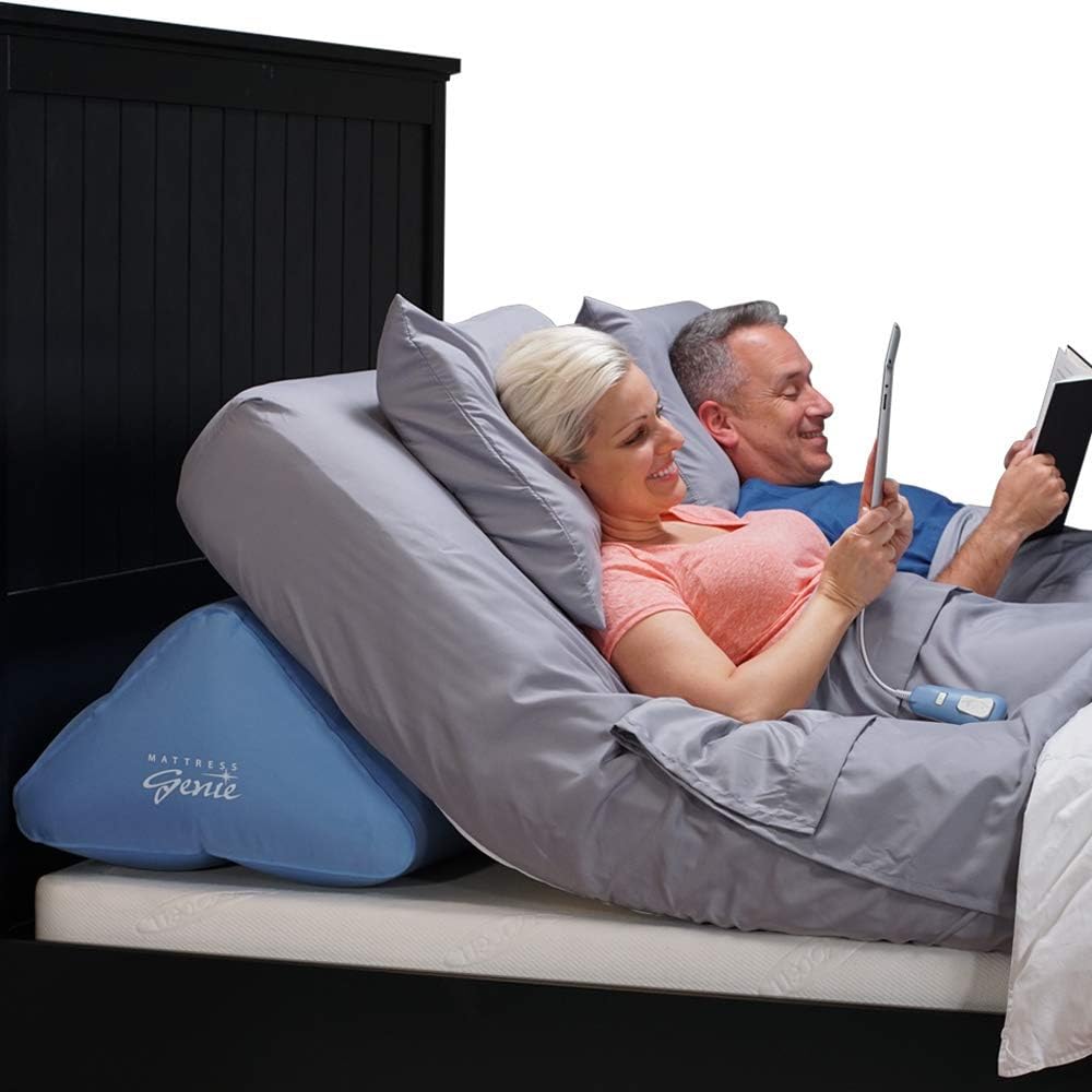 Contour Mattress Genie Inflatable Bed Wedge | King Size, Portable, Turns Any Bed Into an Adjustable Bed, Hospital Bed Rental Alternative | Perfect for Elderly, Snoring, Reflux, GERD, Post-Surgery