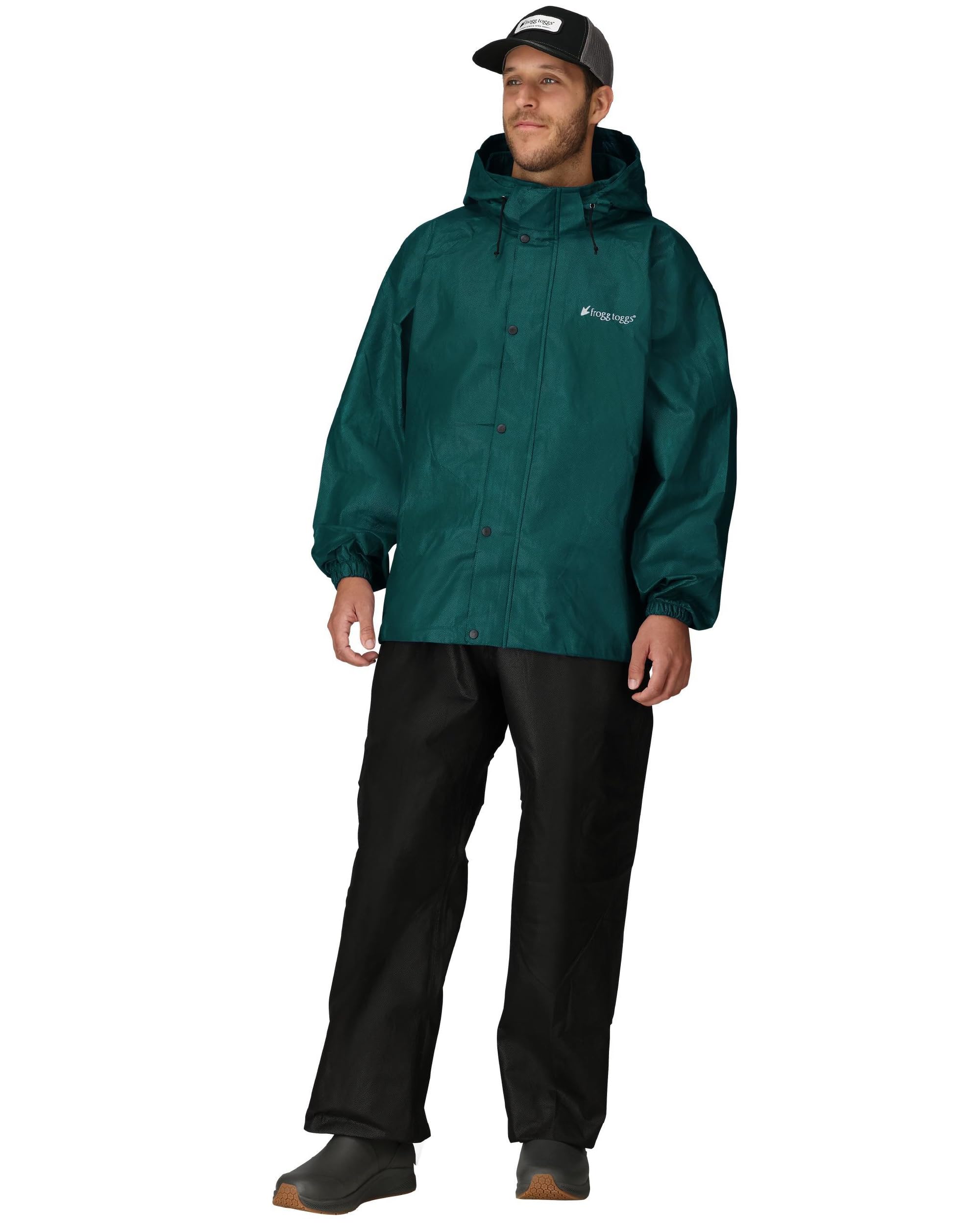 FROGG TOGGS Men's Standard Classic All-Sport Waterproof Breathable Rain Suit, Dark Green/Black, X-Large