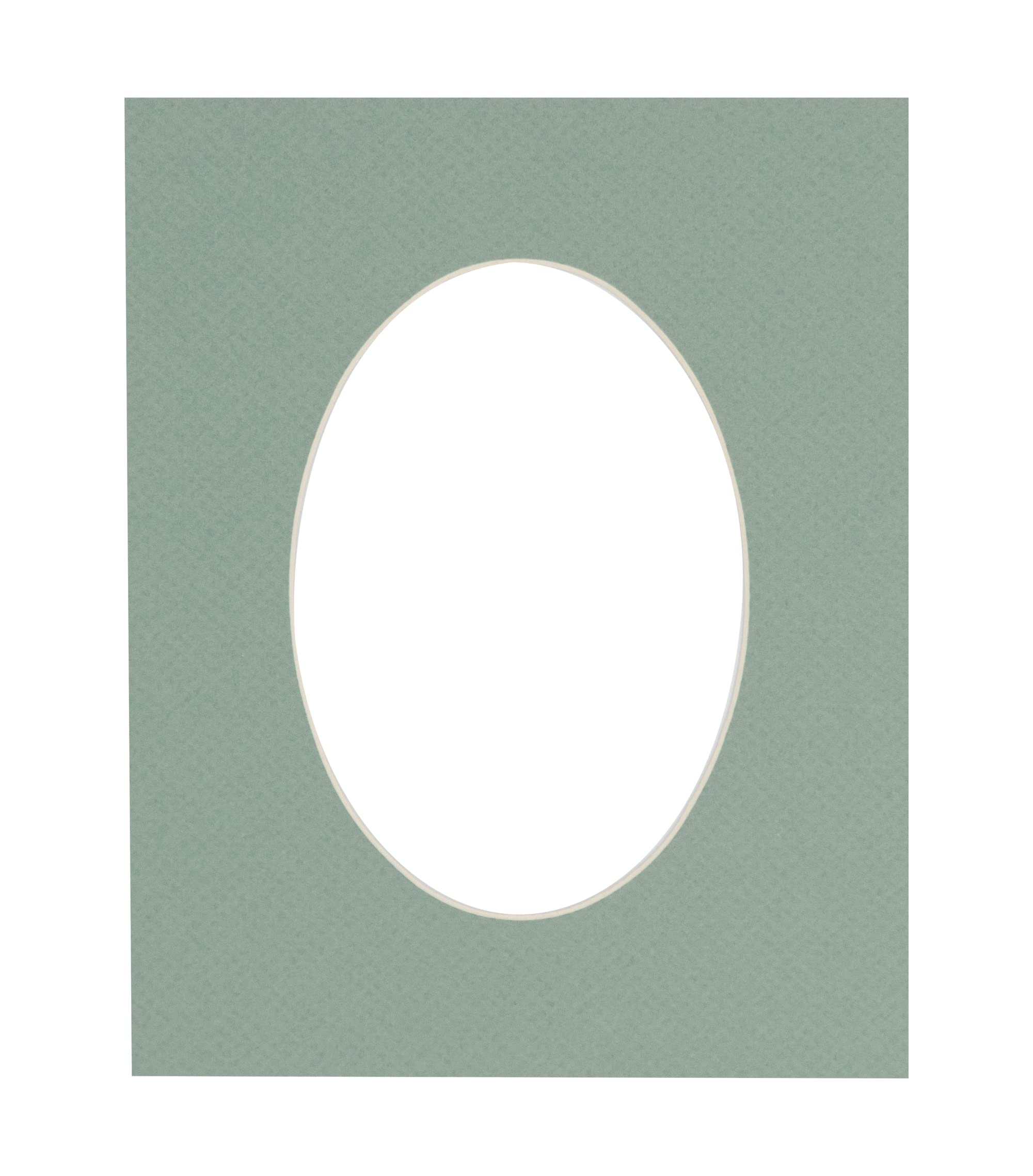 16x20 Mat Bevel Cut for 14x17 Photos - Precut Seafoam Green Oval Shaped Photo Mat Board Opening - Acid Free Matte to Protect Your Pictures - Bevel Cut for Family Photos, Pack of 1 Matboard Show Kit