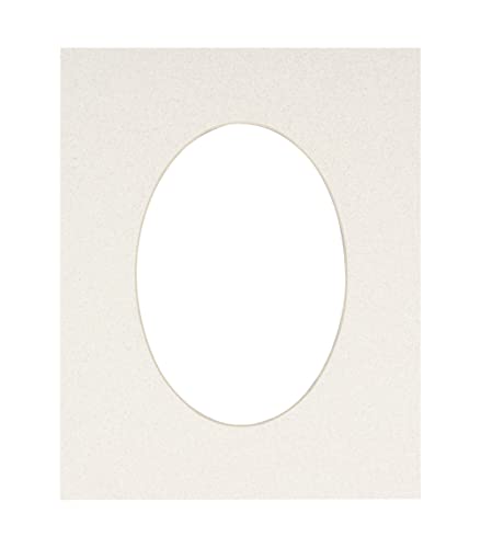 16x20 Mat Bevel Cut for 14x16 Photos - Precut Oyster Shell White Oval Shaped Photo Mat Board Opening - Acid Free Matte to Protect Your Pictures - Bevel Cut for Family Photos, Pack of 1 Matboard Show