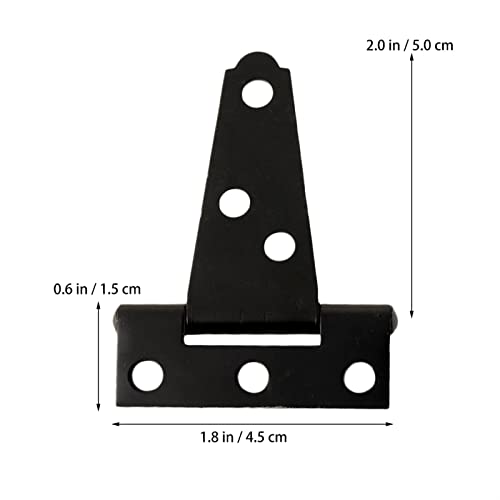 ANNURA Heavy Duty Hinge,Long Strap T Hinge, 2 Piece Hinges 2 Inch T Iron Lightweight Hinges, Wooden Fence Shed Barn Door Black Hinges