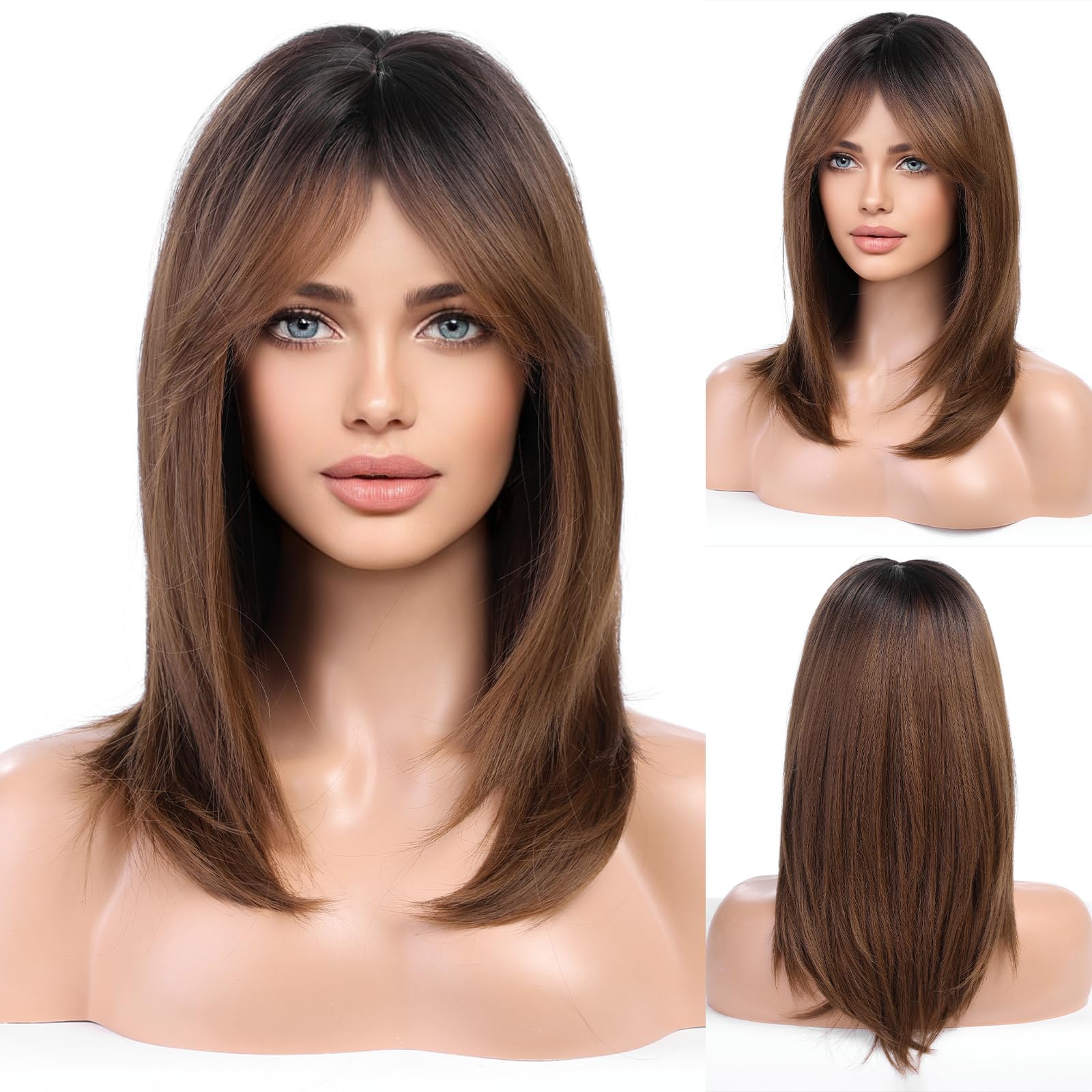HAIRCUBE Layered Wigs for Women Synthetic Wig