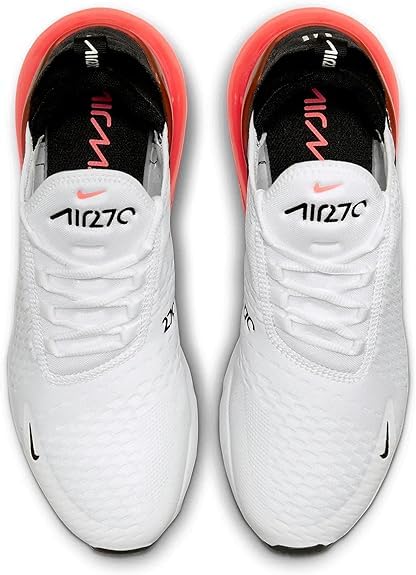 Nike Men's Air Max 270 Running Shoes (White/Hot Punch/Black, us_Footwear_Size_System, Adult, Men, Numeric, Medium, Numeric_9)