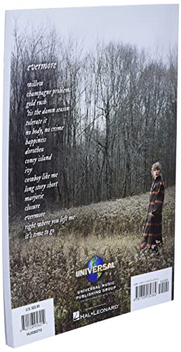 Taylor Swift - Evermore Easy Piano Songbook with Lyrics