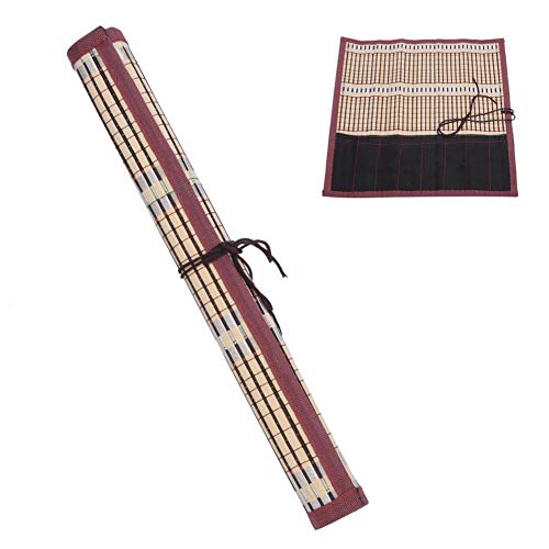 Breathable and Light Weight, Bamboo Calligraphy Paintbrush Holder, Art Brush Roll-Up Bag, Art Supplies
