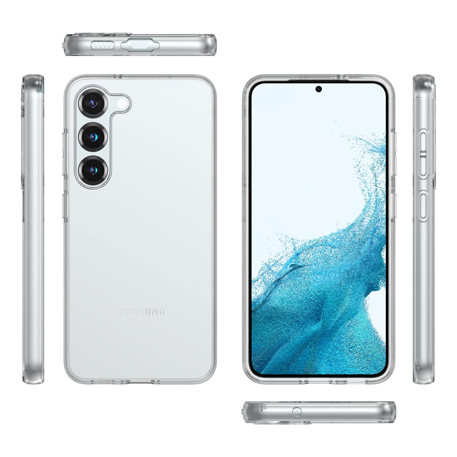 CoverON Designed for Samsung Galaxy S23 Case Clear, Slim Crystal Clear TPU Rubber Flexible Soft Skin Cover Protective Sleeve Fit Samsung Galaxy S23 Phone Case - Transparent