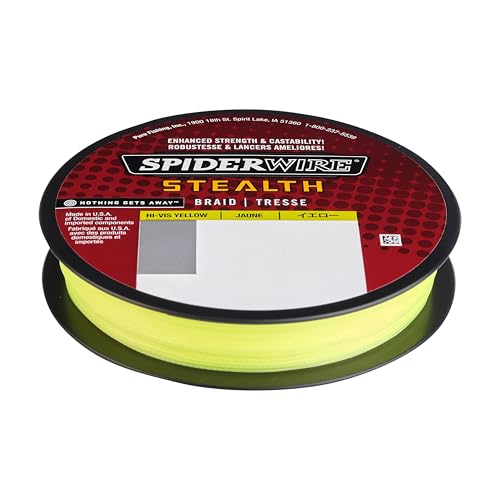 SpiderWire Stealth® Superline, Hi-Vis Yellow, 6lb | 2.7kg, 125yd | 114m Braided Fishing Line, Suitable for Freshwater and Saltwater Environments