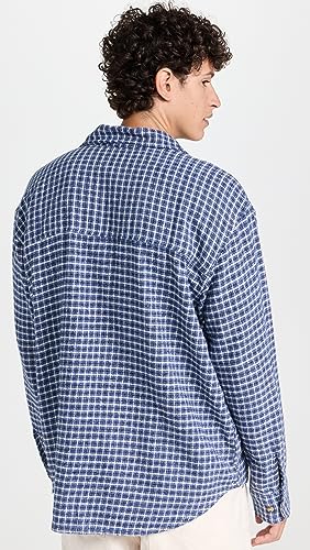 Obey Men's Bigwig Micro Plaid Woven Shirt, Silver Grey Multi, M