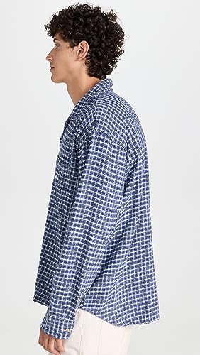Obey Men's Bigwig Micro Plaid Woven Shirt, Silver Grey Multi, M