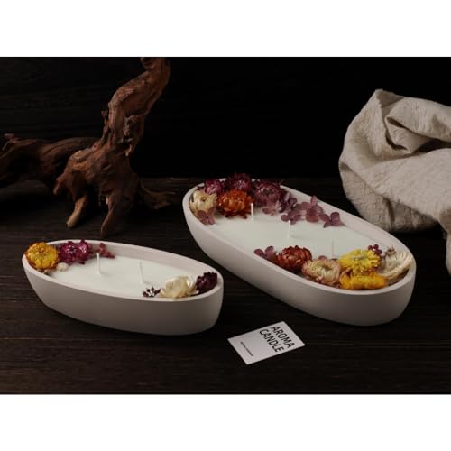 AOOOWER DIY Storage Tray Mold Jewelry Container Resin Casting Mold DIY Candle Holder Mould Simple Boats Tray Mold Easy to Clean