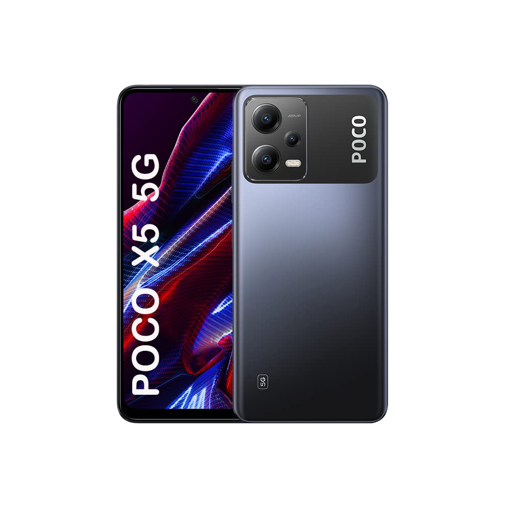 Xiaomi Poco X5 5G, Dual SIM, 265GB + 8GB, Factory Unlocked GSM, International Version (Fast Car Charger Bundle)- No Warranty - Black