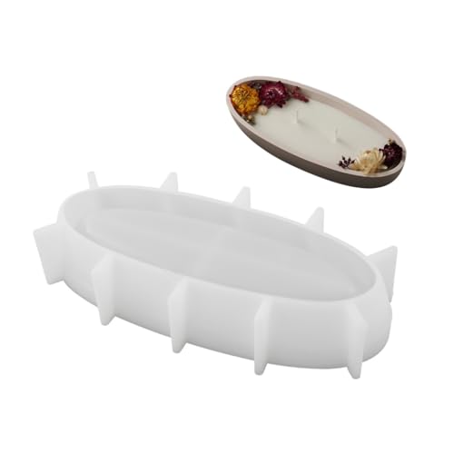 AOOOWER DIY Storage Tray Mold Jewelry Container Resin Casting Mold DIY Candle Holder Mould Simple Boats Tray Mold Easy to Clean