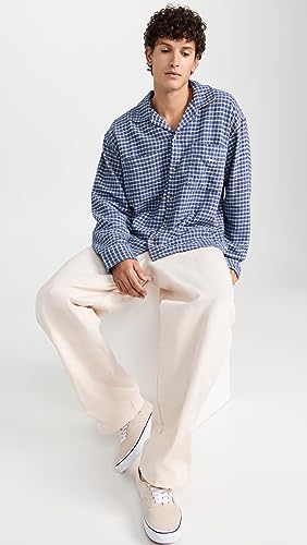 Obey Men's Bigwig Micro Plaid Woven Shirt, Silver Grey Multi, M