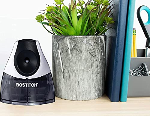 Bostitch Personal Electric Pencil Sharpener - Electrical Automatic Powerful Motor for Fast Sharpening - Compact Electric Sharpener - Includes Sharpening Tray & Safety Switch for Home, School, Office