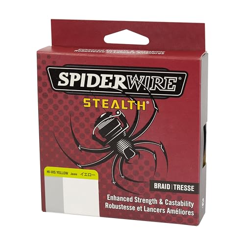 SpiderWire Stealth® Superline, Hi-Vis Yellow, 6lb | 2.7kg, 125yd | 114m Braided Fishing Line, Suitable for Freshwater and Saltwater Environments