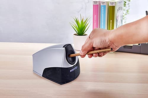 Bostitch Personal Electric Pencil Sharpener - Electrical Automatic Powerful Motor for Fast Sharpening - Compact Electric Sharpener - Includes Sharpening Tray & Safety Switch for Home, School, Office