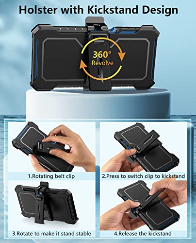 SOiOS for Samsung Galaxy A03s Case: Military Grade Rugged Drop Proof Protection Cases with Kickstand | Heavy Duty Protective Cell Phone Holster Cover | Durable Matte Textured Shockproof TPU Protector