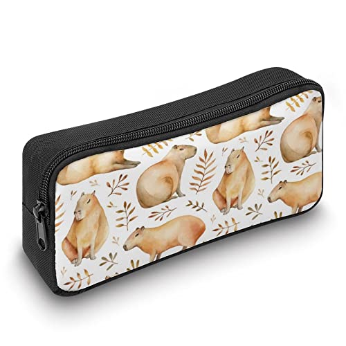 Funny Capybaras Animals Teen Adult Pencil Case Large Capacity Pen Pencil Bag Durable Storage Pouch
