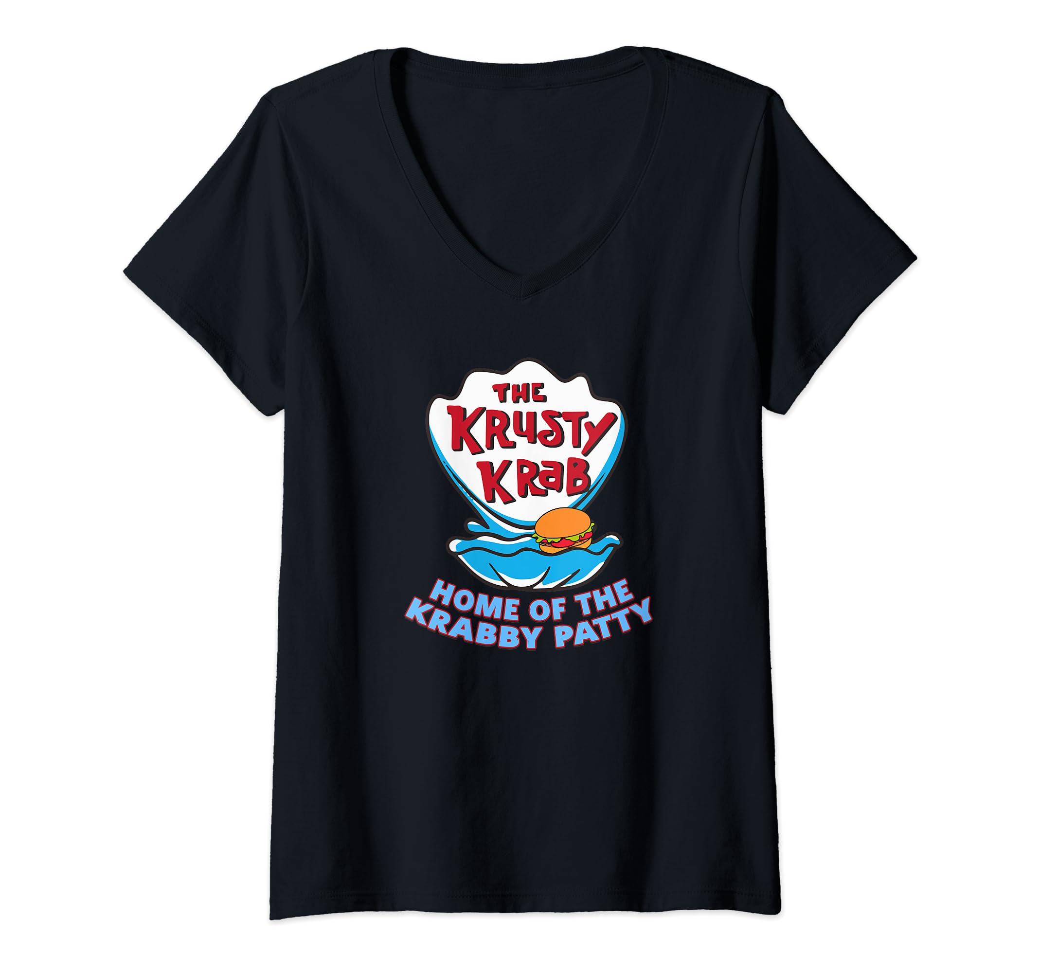 Mademark x SpongeBob SquarePants - Womens The Krusty Krab - Home of the Krabby Patty V-Neck T-Shirt