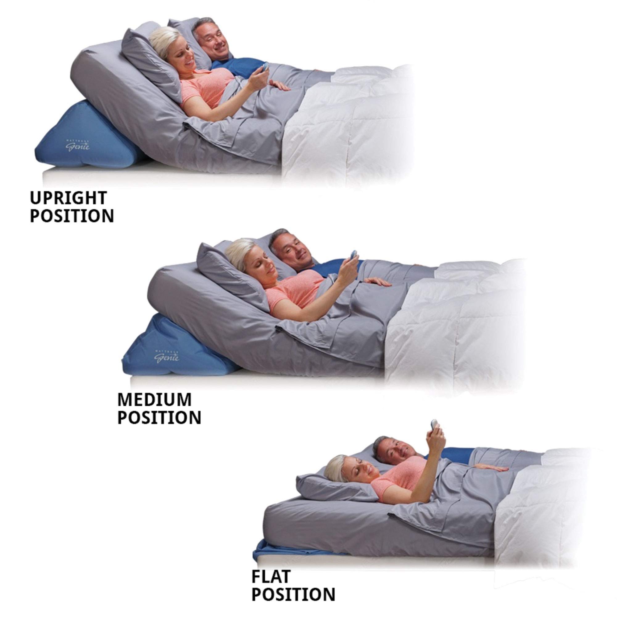 Contour Mattress Genie Inflatable Bed Wedge | King Size, Portable, Turns Any Bed Into an Adjustable Bed, Hospital Bed Rental Alternative | Perfect for Elderly, Snoring, Reflux, GERD, Post-Surgery
