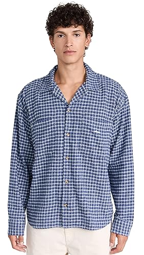 Obey Men's Bigwig Micro Plaid Woven Shirt, Silver Grey Multi, M