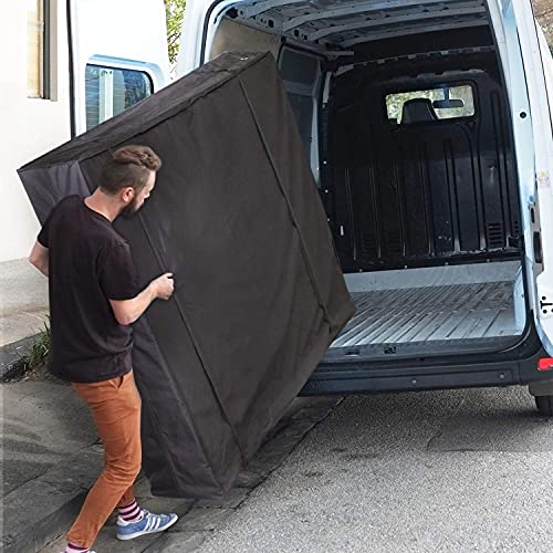 Waterproof Mattress Storage Bag for Moving and Storage - Reusable Heavy Duty Canvas Mattress Bag with Zipper and Lifting & Moving Straps (Gray, Twin)