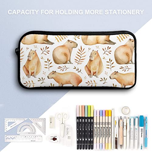 Funny Capybaras Animals Teen Adult Pencil Case Large Capacity Pen Pencil Bag Durable Storage Pouch