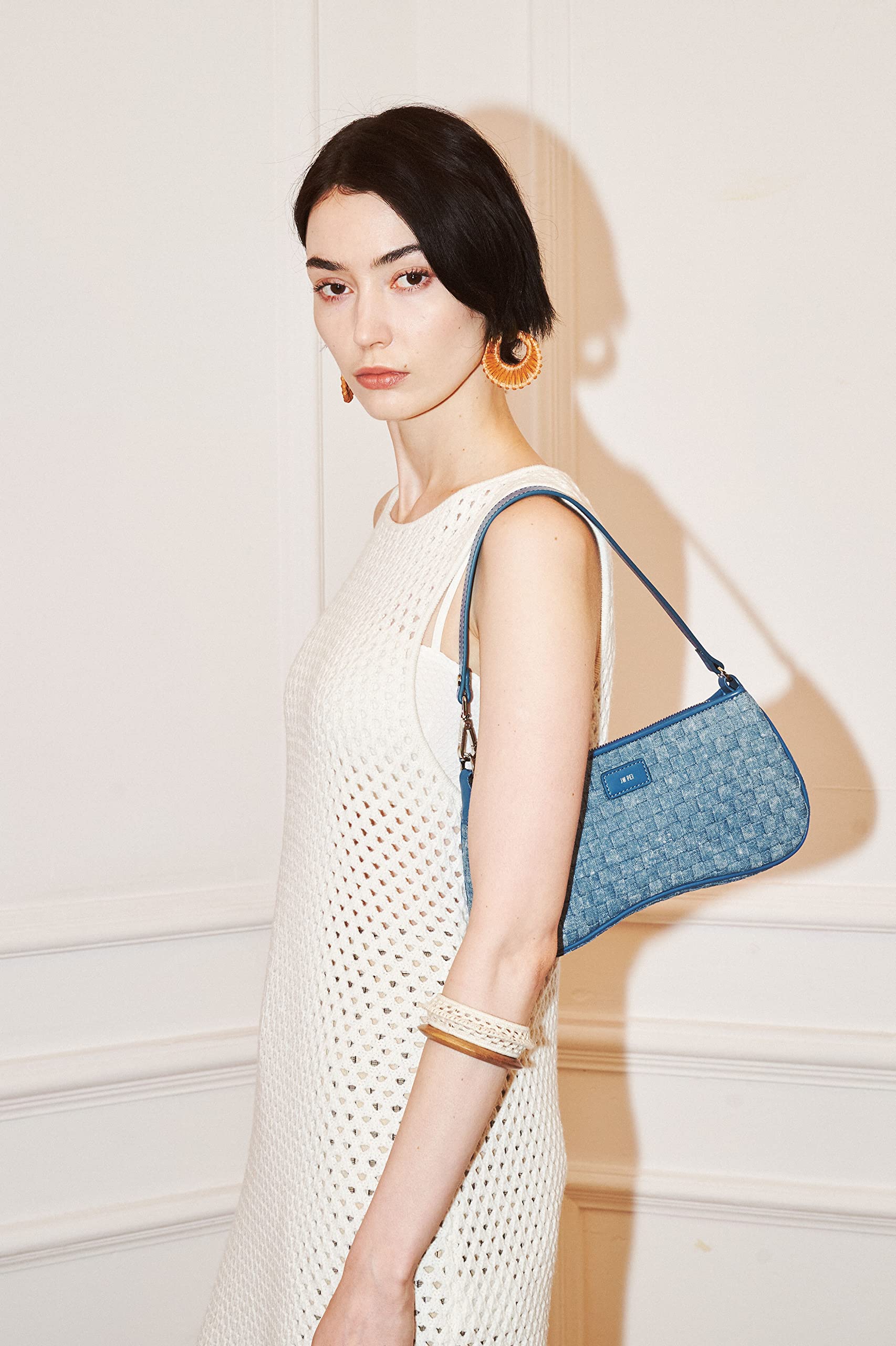 JW PEI Women's Eva Shoulder Handbag (Denim Weave)