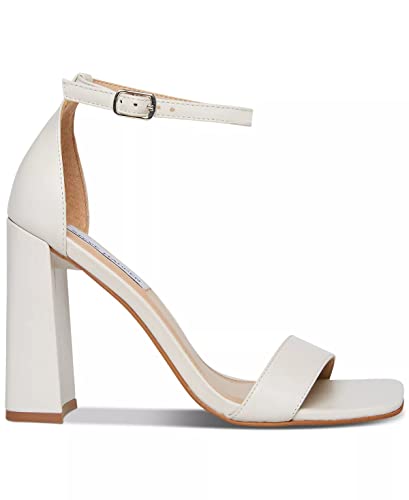 Steve Madden Women's TIAA Heeled Sandal, Bone Leather, 8