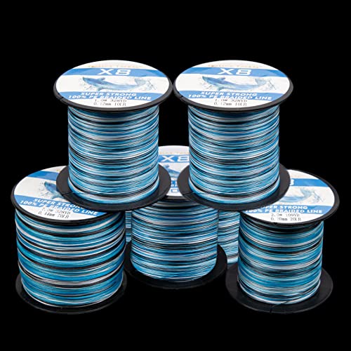 Supered Strength 8 Strands Braided Fishing Line, Abrasion Resistant Braided Lines, Zero Stretch& High Sensitivity Fishing Line,8LB-300LB PE Braided Line, High Performance for Saltwater or Freshwater