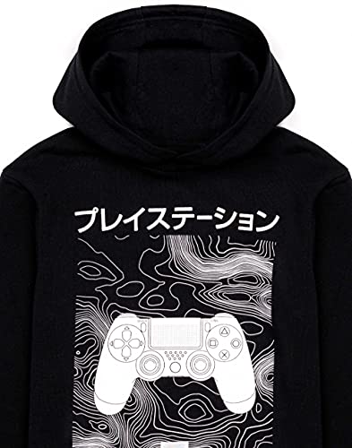 PlayStation Kids Hoodie Boys Games Japanese Logo Black Jumper Jacket 9-10 Years