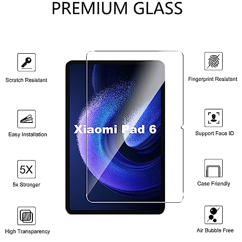 Suttkue for Xiaomi Pad 6/6 Pro 11.00 inch Screen Protector&Camera Lens Protector,9H Hardness, Anti-Scratch, Tempered Glass flim, Case Friendly, Anti-Fingerprint,Anti-Scratch,(2+2PACK)