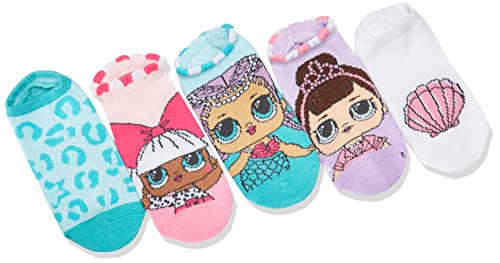 L.O.L. Surprise! girls Lol Surprise! 5 Pack No Show Socks, Assorted Pastel, Fits Sock Size 6-8.5 fits Shoe Size 7.5-3.5 US