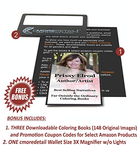 His and Her Credit Card Size Lighted 3X Magnifier Bundle Includes 2 Magnifiers, Each Magnifier for Reading has 3X Fresnel Lens, Use as 3X Magnifying Glass with Light or as Reading Magnifier for Menus