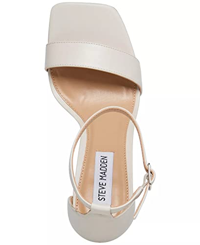 Steve Madden Women's TIAA Heeled Sandal, Bone Leather, 8