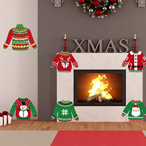 Ugly Sweater Decorations Hanging Banner 12 Pieces Ugly Christmas Party Decorations Holiday Party Indoor Hanging Decor