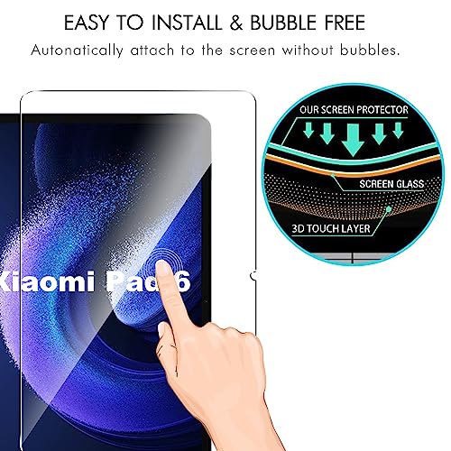 Suttkue for Xiaomi Pad 6/6 Pro 11.00 inch Screen Protector&Camera Lens Protector,9H Hardness, Anti-Scratch, Tempered Glass flim, Case Friendly, Anti-Fingerprint,Anti-Scratch,(2+2PACK)