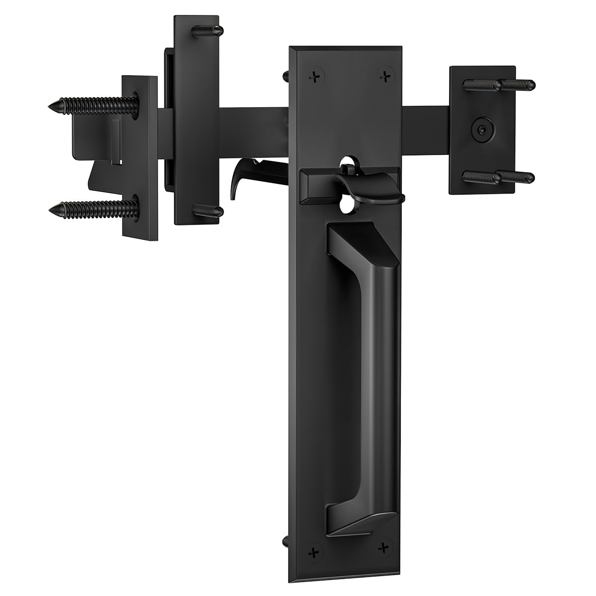 WEWORTH Heavy Duty Gate Latch for Wooden Fence, Aluminum Two Side Swinging Door Latch Gate Hardware,Self Locking Outswinging Door Latch Gate for Garden,Farm,Outdoor Fence, Wooden Gates